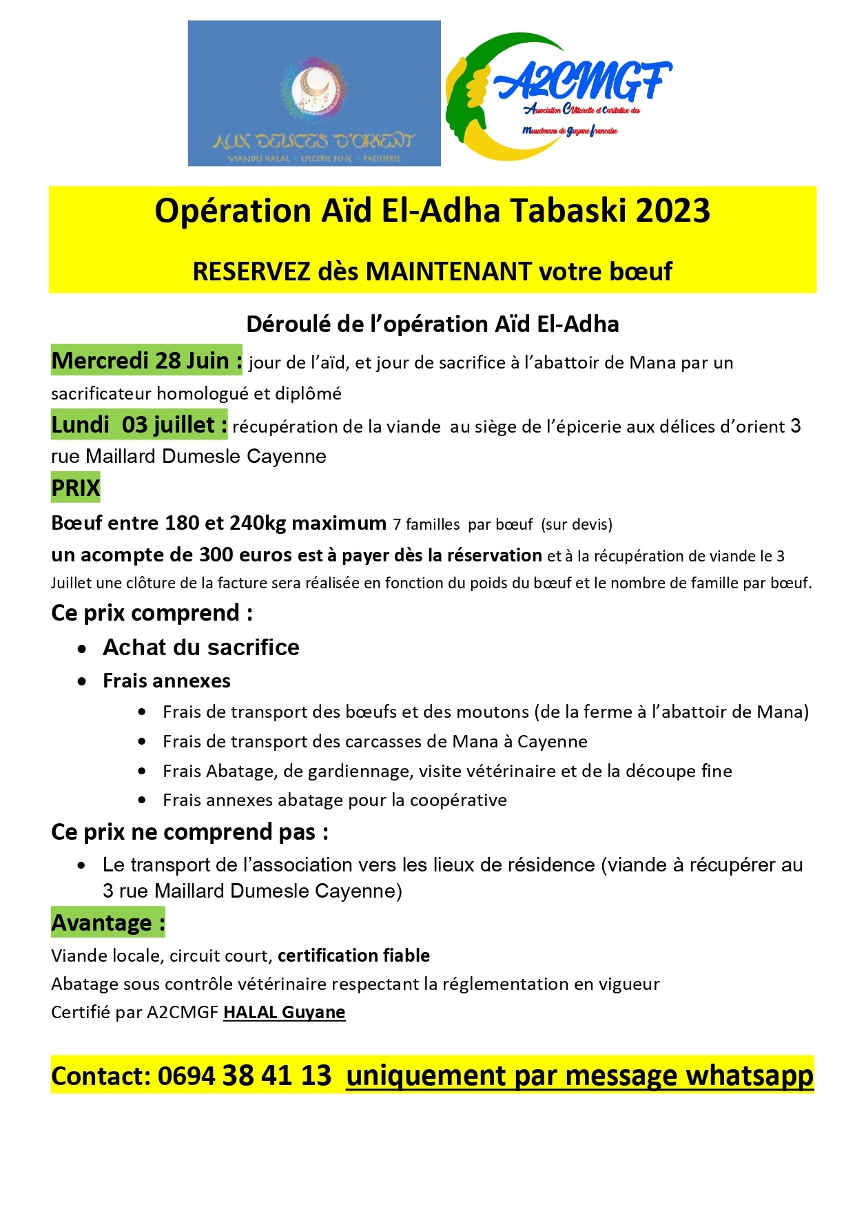 Opération Aïd El-Adha Tabaski 2023 RÉSERVEZ dès MAINTENANT votre bœuf | ASSOCIATION MUSULMANE ...